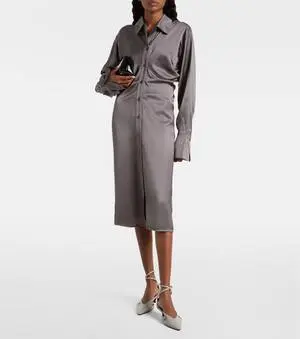 TOTEME Leather Pumps With Buckle-fastening Ankle Strap - Grey