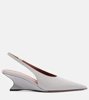 Paris Texas Nina 50 Patent Leather Slingback Pumps - Grey