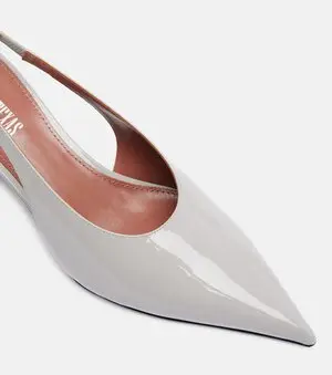 Paris Texas Nina 50 Patent Leather Slingback Pumps - Grey