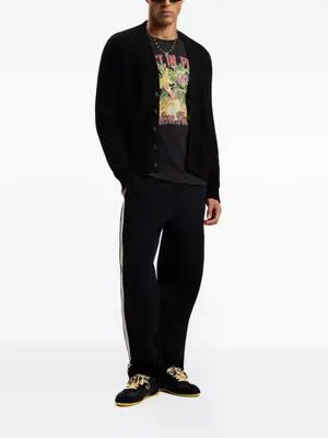 Palm Angels Button Cardigan With Logo Detail - Black