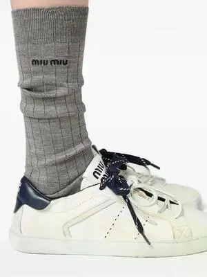 Miu Miu Deco Leather Sneakers