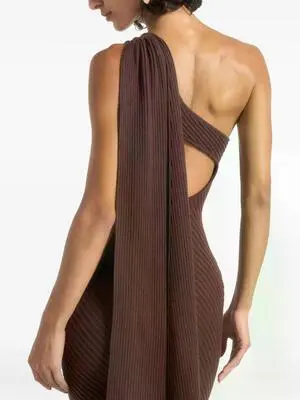 Manière De Voir Asymmetric Knit Maxi Dress With Scarf Detail