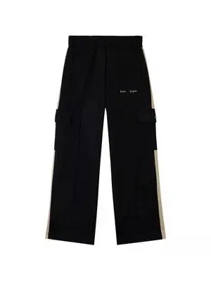 Palm Angels Stripe Detailing Cargo Trousers - Black