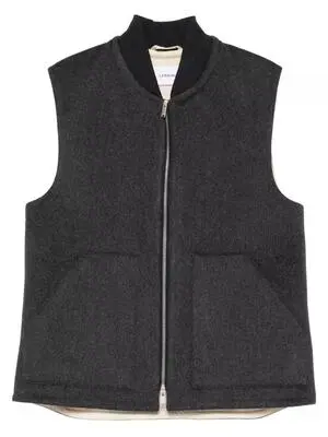 LARDINI Baseball Collar Gilet - Grey