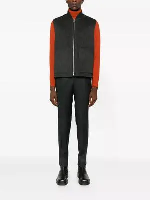 LARDINI Baseball Collar Gilet - Grey