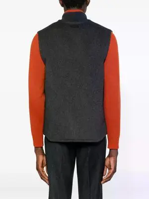LARDINI Baseball Collar Gilet - Grey