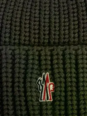 Moncler Ribbed Knit Beanie - Green