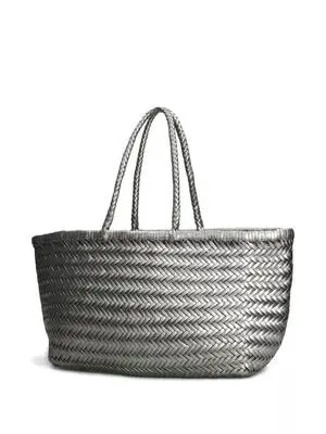 Dragon Diffusion Woven Handle Tote Bag - Silver