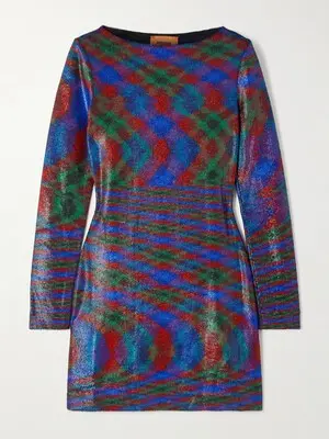Missoni Striped Metallic Jersey Mini Dress