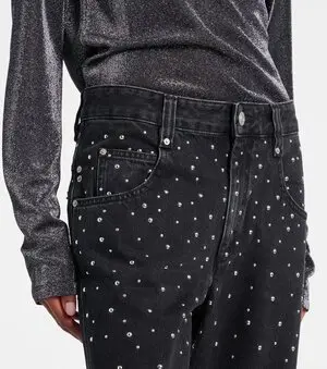 MARANT ETOILE Embellished Straight Leg Jeans