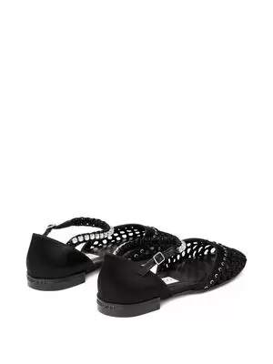 JIMMY CHOO Embellished Ankle Strap Ballet Flats