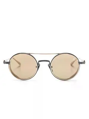 AKONI Eris Round Frame Sunglasses - Brown