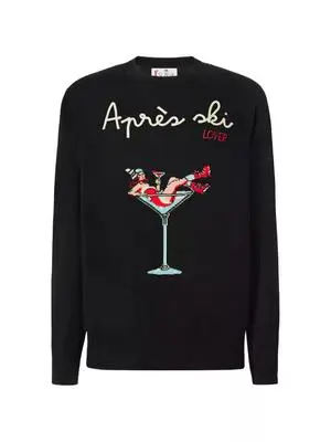 MC2 SAINT BARTH Graphic Print Crewneck Sweater - Black