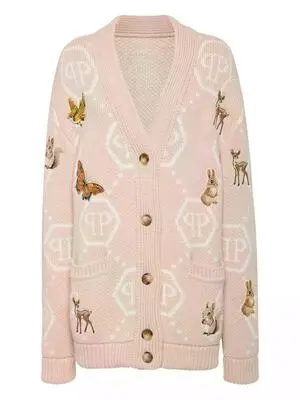 Philipp Plein Embroidered Cardigan - Neutrals