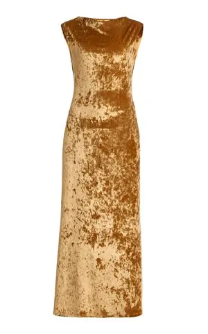 ALFIE Stretch-velvet Midi Dress - Gold