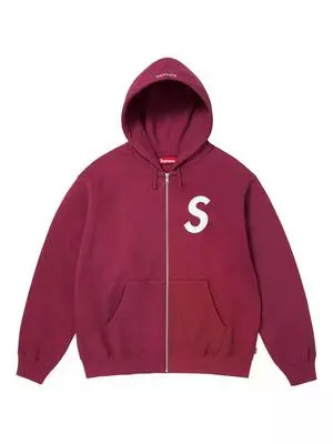 Supreme Logo Zip-up Hoodie - Red
