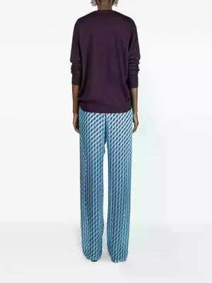 Dries Van Noten Devoré Striped Trousers - Blue