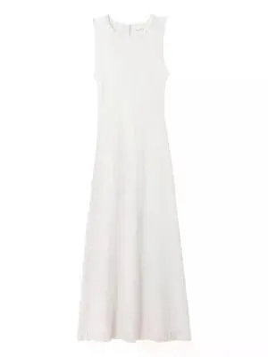 Claudie Pierlot Sleeveless Ruffled Trim Midi Dress - Neutrals