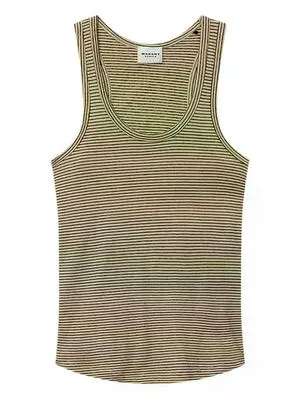 MARANT ETOILE Thea Striped Sleeveless Top - Neutrals