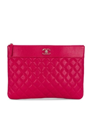 Chanel Vintage Mademoiselle Medium O Case Clutch - Red