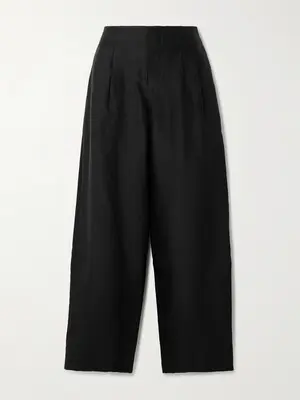 Staud Pierre Twill Wide-leg Trousers - Black
