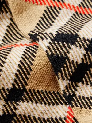 Burberry Checked Cotton-blend Socks - Neutrals