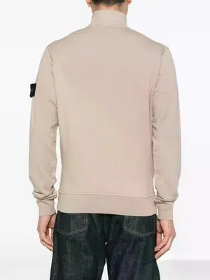 Stone Island Zip-up Sweater With Logo Patch