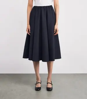 Maje Wool-blend Pleated Midi Skirt