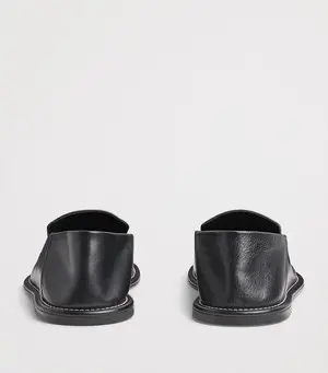 AMI Paris Leather Collapsible Slippers