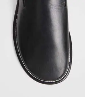 AMI Paris Leather Collapsible Slippers