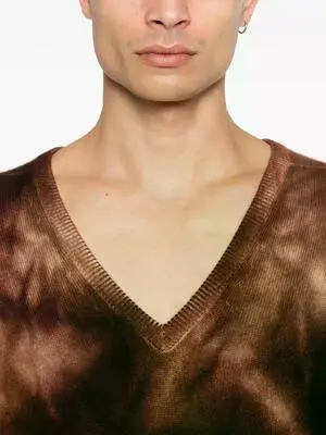 A.N.G.E.L.O. VINTAGE CULT Tie-dye Cashmere V-neck Jumper