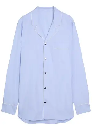 Moncler Logo-appliquéd Cotton Shirt - Blue