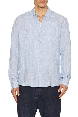 Onia Linen Long Sleeve Shirt - Blue Multi