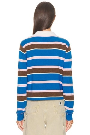 Guest In Residence Cashmere Striped Rugby Polo Top