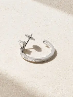 REPOSSI Serti Sur Vide 18-karat White Gold Diamond Single Hoop Earring - Silver