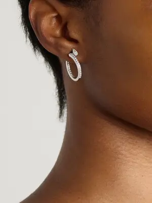 REPOSSI 18-karat White Gold Diamond Single Hoop Earring