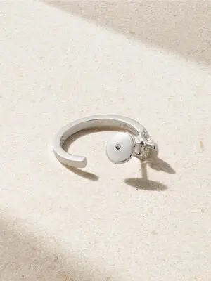 REPOSSI 18-karat White Gold Diamond Single Hoop Earring
