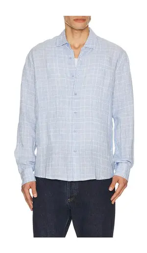 Onia Linen Long Sleeve Shirt In . Also - Blue
