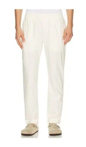 Onia Linen Cotton Stretch Cuff Pant - White