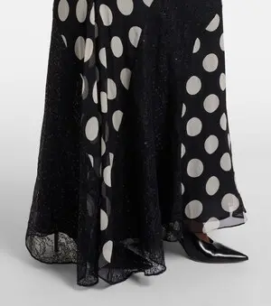 Nina Ricci Polka Dot Silk Maxi Dress