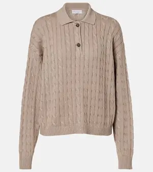 Brunello Cucinelli Cable-knit Polo Sweater