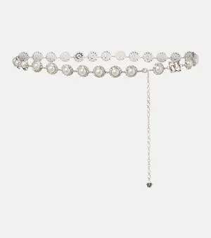 Magda Butrym Crystal And Faux Pearl Embellished Belt - Silver