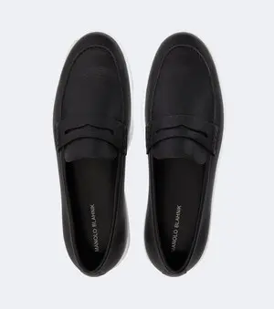 Manolo Blahnik Ellis Calf Leather Loafers - Black