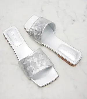 Bottega Veneta Parco Intrecciato Leather Mules