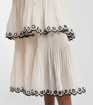 Zimmermann Embroidered Tiered Bustier Dress