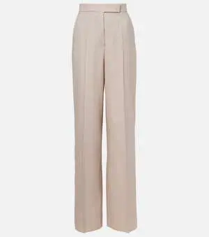 Max Mara Wide-leg Wool, Mohair, And Silk Trousers