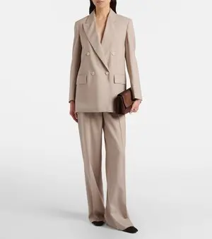 Max Mara Wide-leg Wool, Mohair, And Silk Trousers