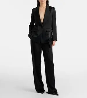 Max Mara Cono High-rise Wide-leg Trousers - Black