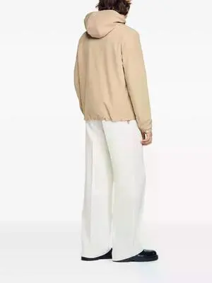 Sandro Zip-up Hooded Jacket With Technical Fabric