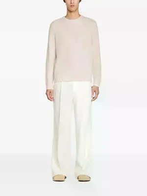 Sandro Seed-stitch Wool Crew Neck Sweater - Neutrals